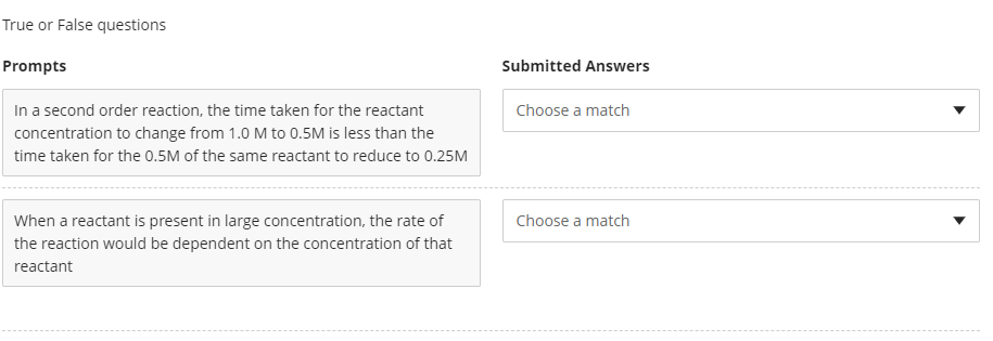 Solved True or False questions Prompts Submitted Answers In | Chegg.com