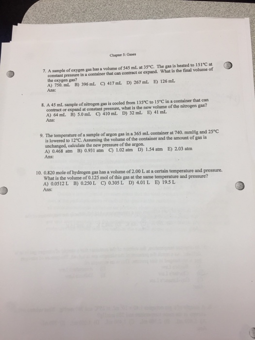Solved A sample of oxygen gas has a volume of 545 mL at 35 | Chegg.com