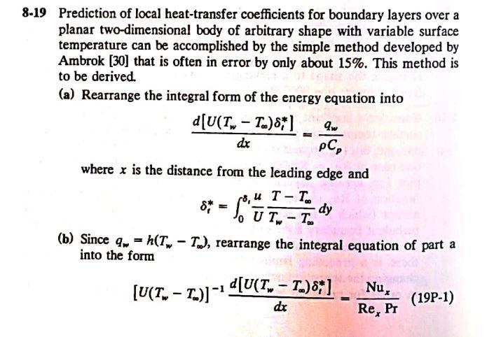 -19 Prediction of local heat-transfer coefficients | Chegg.com