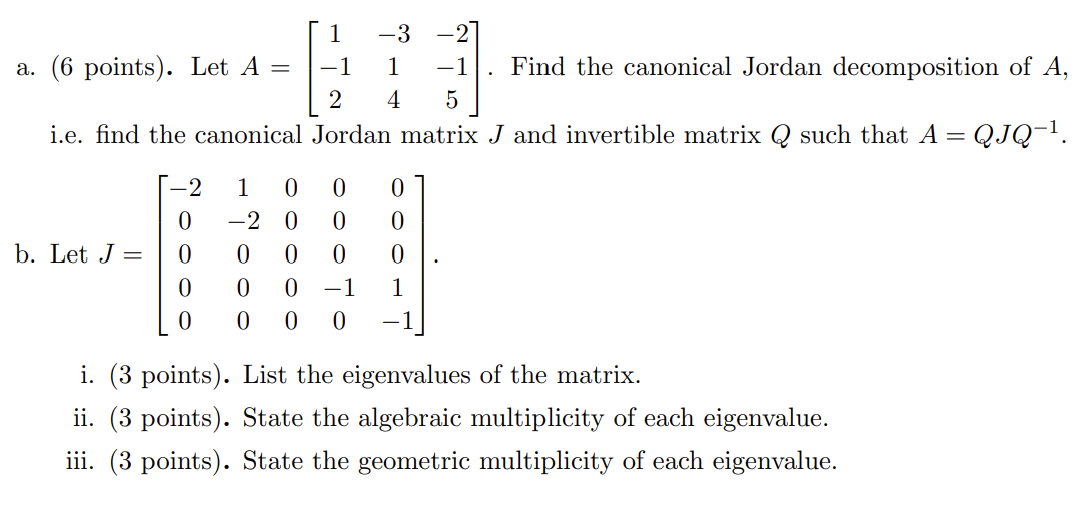 Solved a. (6 points). Let A=⎣⎡1−12−314−2−15⎦⎤. Find the | Chegg.com