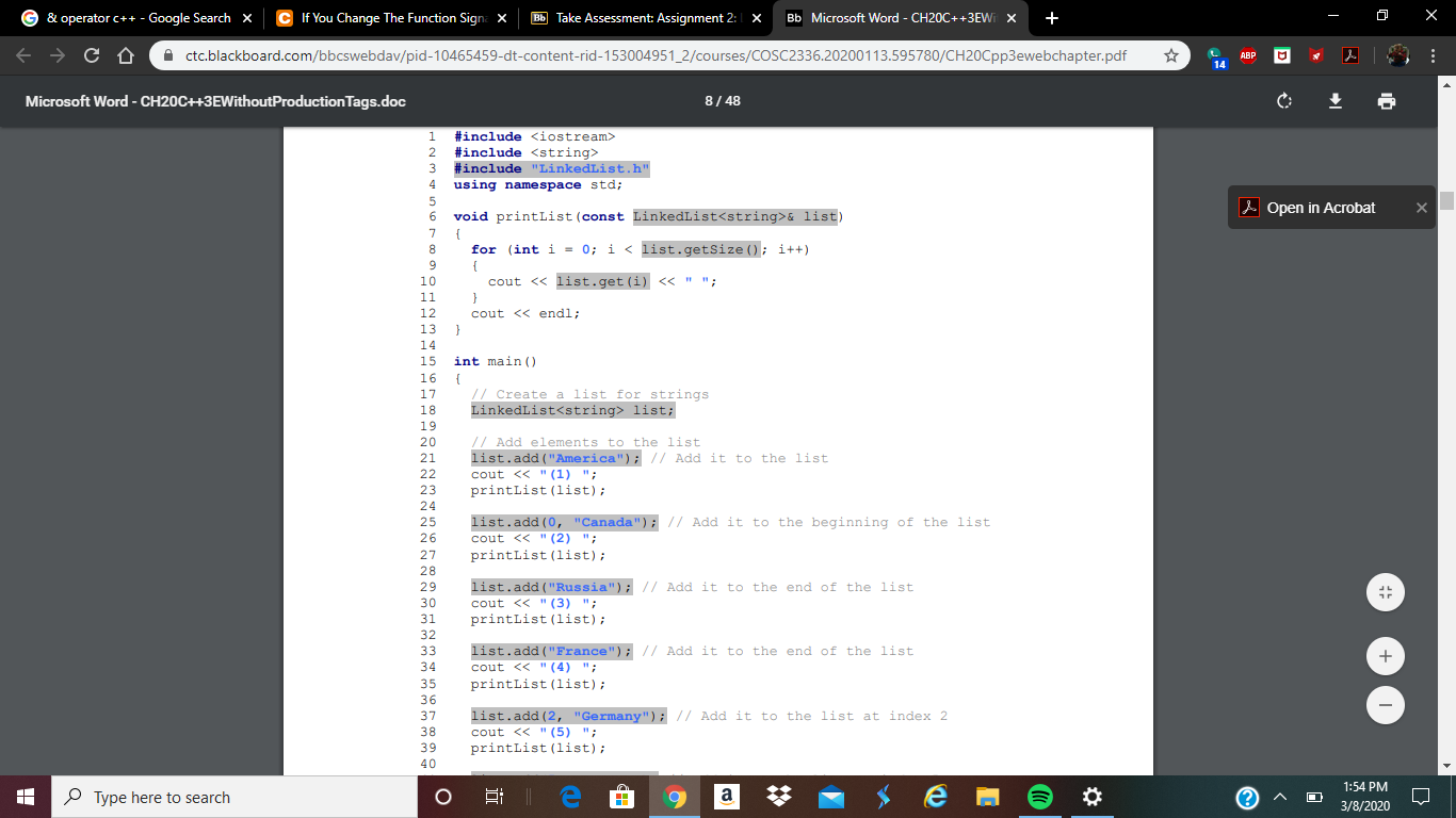 Solved If you change the function signature for printList in | Chegg.com