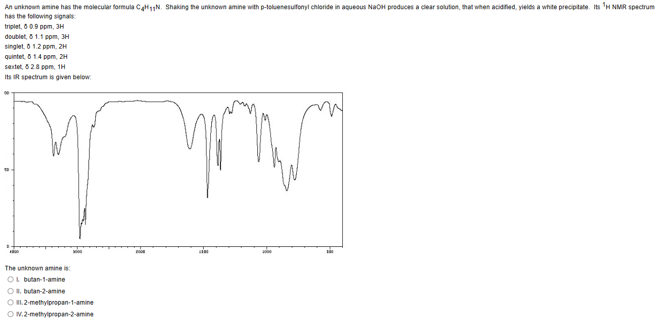 Solved has the following signals: triplet, δ0.9ppm,3H | Chegg.com