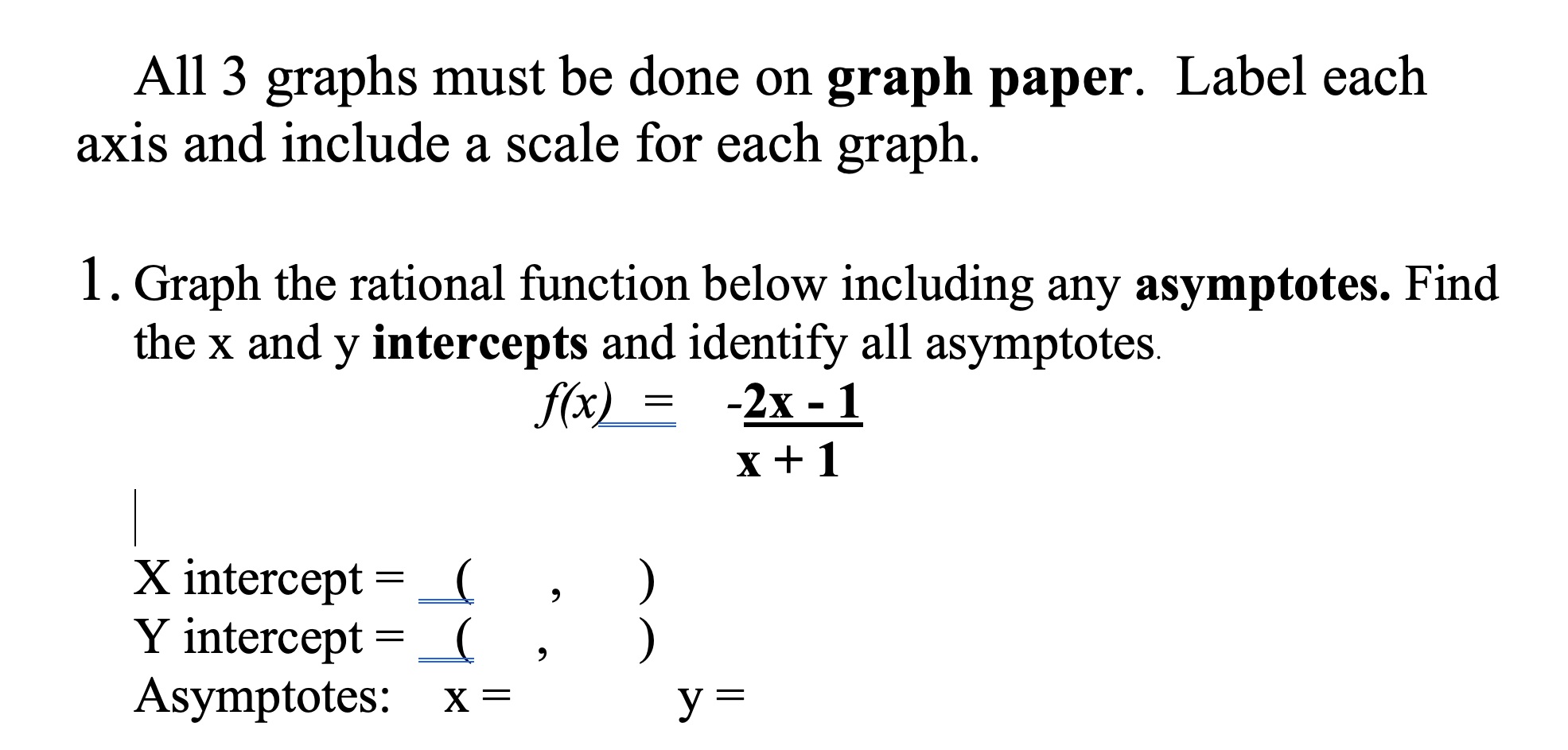 Solved All 3 graphs must be done on graph paper. Label each | Chegg.com