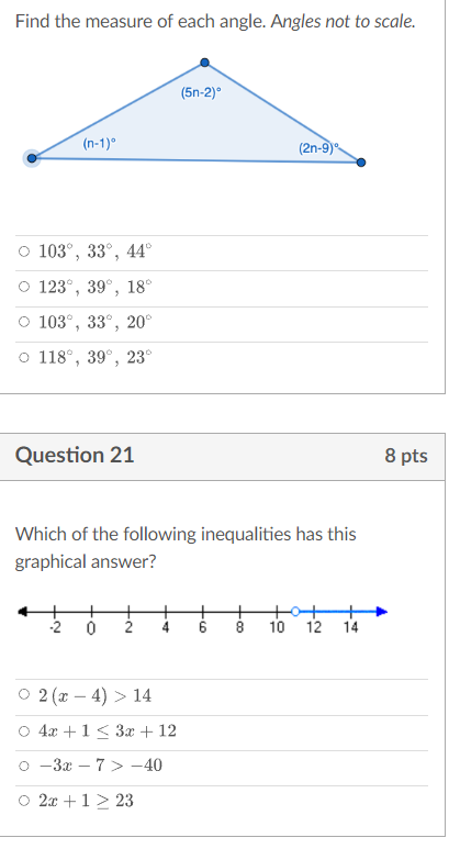 Solved Find the measure of each angle. Angles not to scale. | Chegg.com