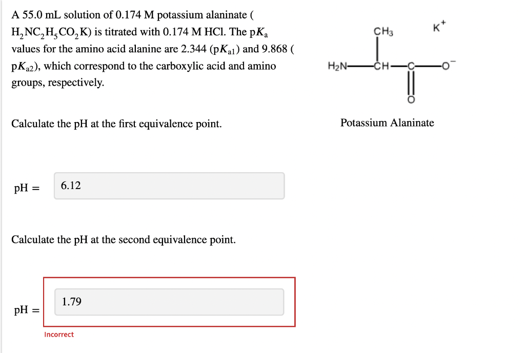 Solved CH3 kt A 55.0 mL solution of 0.174 M potassium | Chegg.com