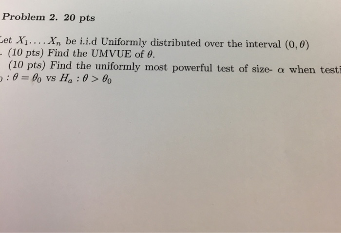 Solved Let X_1...X_n be i.i.d Uniformly distributed over the | Chegg.com