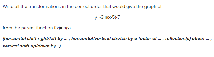 Solved Write all the transformations in the correct order | Chegg.com