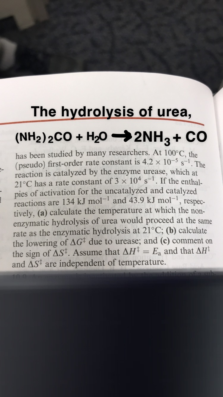 Solved The hydrolysis of urea, (NH2)2CO + H2O -> 2NH3 + CO2 | Chegg.com