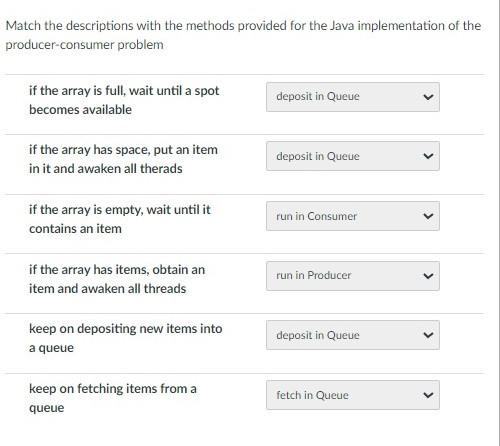 Solved Match the descriptions with the methods provided for | Chegg.com
