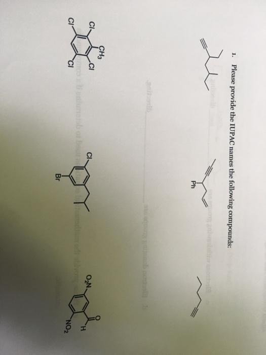 Solved Please provide the IUPAC names the following | Chegg.com