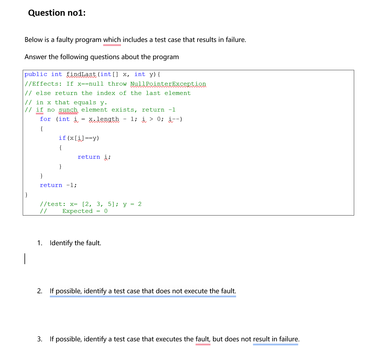 Solved Public Int Findlast Int[] X Int Y { Effects If