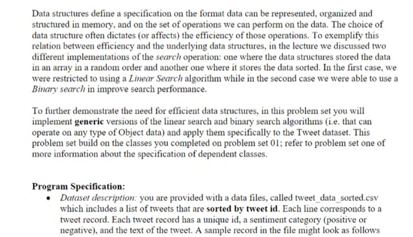 Solved Data structures define a specification on the format | Chegg.com