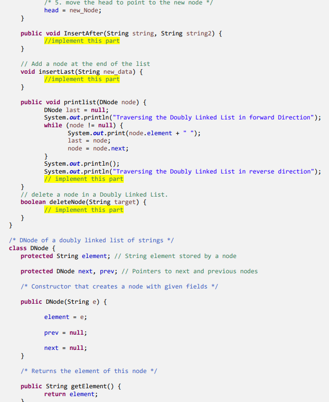 Solved package LinkedListLab; public class DoublyLinked | Chegg.com