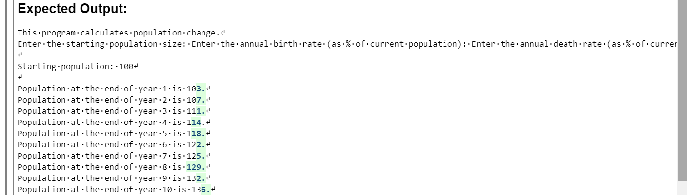 Solved program in C++ Transient Population Populations are | Chegg.com