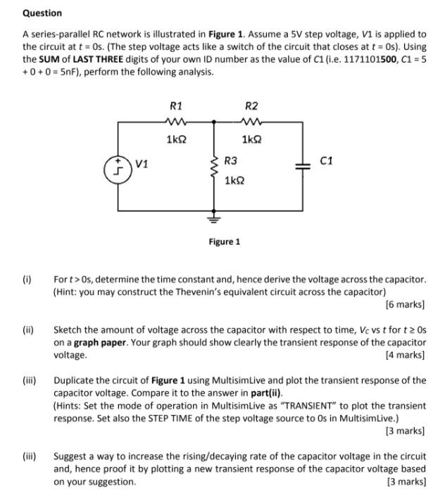 Solved Question A series-parallel RC network is illustrated | Chegg.com