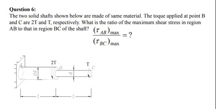Solved Question 6: The two solid shafts shown below are made | Chegg.com