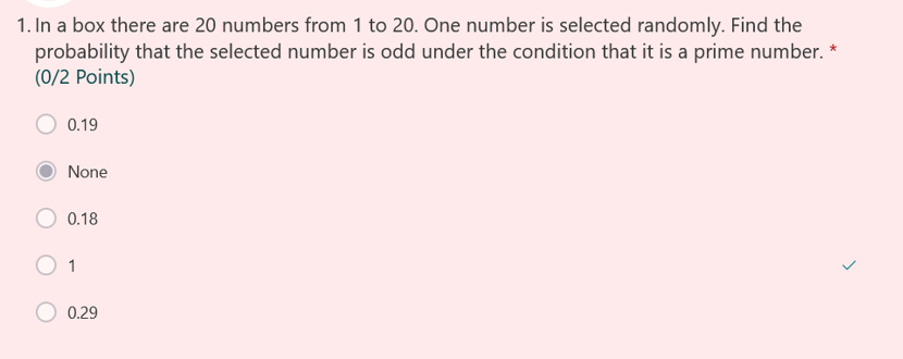 Solved 1. In a box there are 20 numbers from 1 to 20. One | Chegg.com