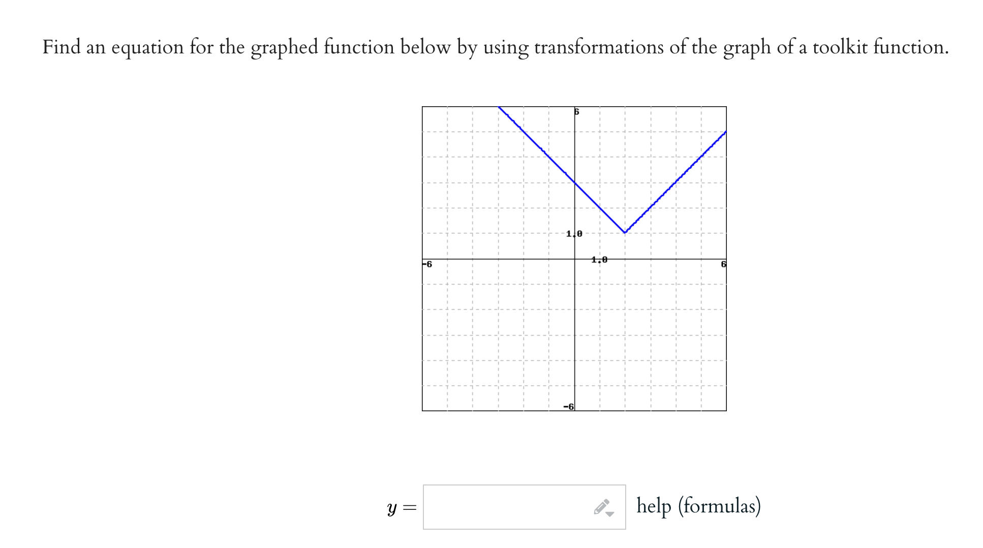 Solved Find An Equation For The Graphed Function Below By