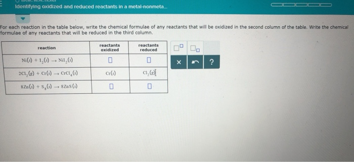 Solved Identifying oxidized and reduced reactants in a | Chegg.com