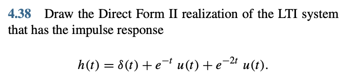 Solved 4.38 Draw the Direct Form II realization of the LTI | Chegg.com