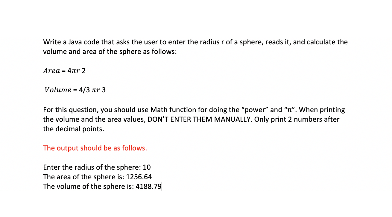 Solved Write a Java code that asks the user to enter the | Chegg.com