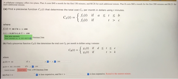 Solved A cellphone company offers two plans. Plan A costs | Chegg.com