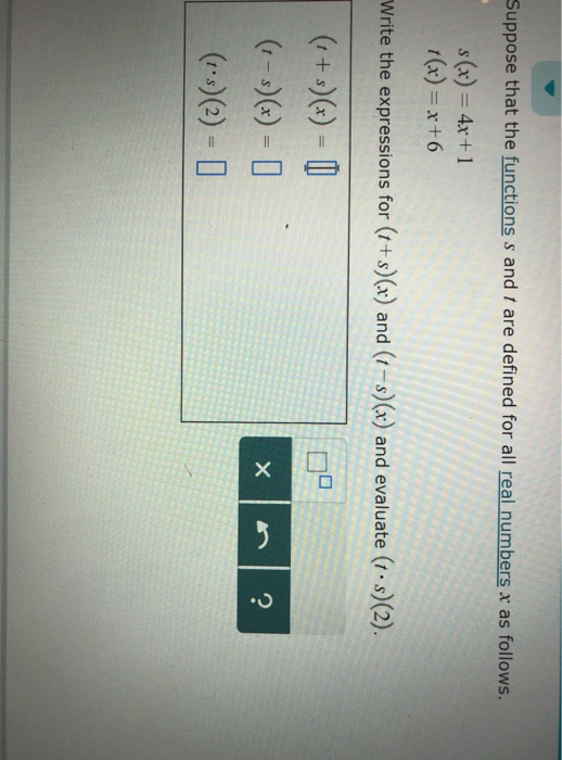 Solved Suppose that the functions s and t are defined for | Chegg.com