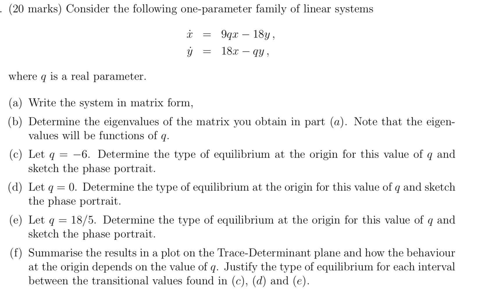 Solved (20 marks) Consider the following one-parameter | Chegg.com