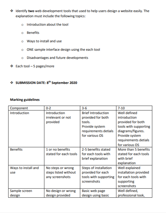 Identify two web development tools that used to | Chegg.com