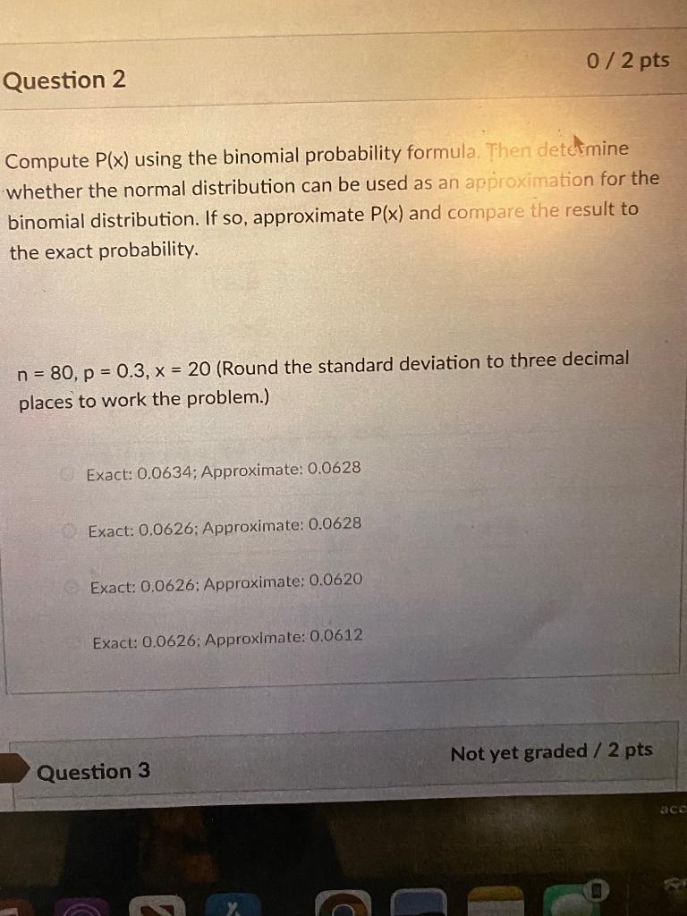 Solved Compute P(x) using the binomial probability formula. | Chegg.com