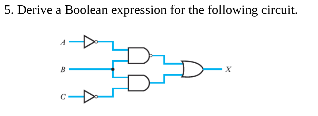 Solved 5. Derive a Boolean expression for the following | Chegg.com