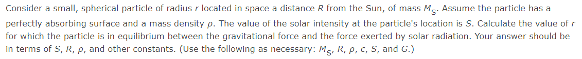 Solved Consider a small, spherical particle of radius r | Chegg.com
