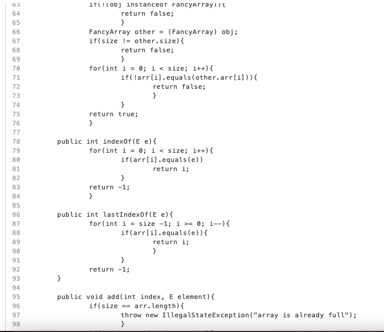 Solved Add to the FancyArray class a method named addFrom | Chegg.com