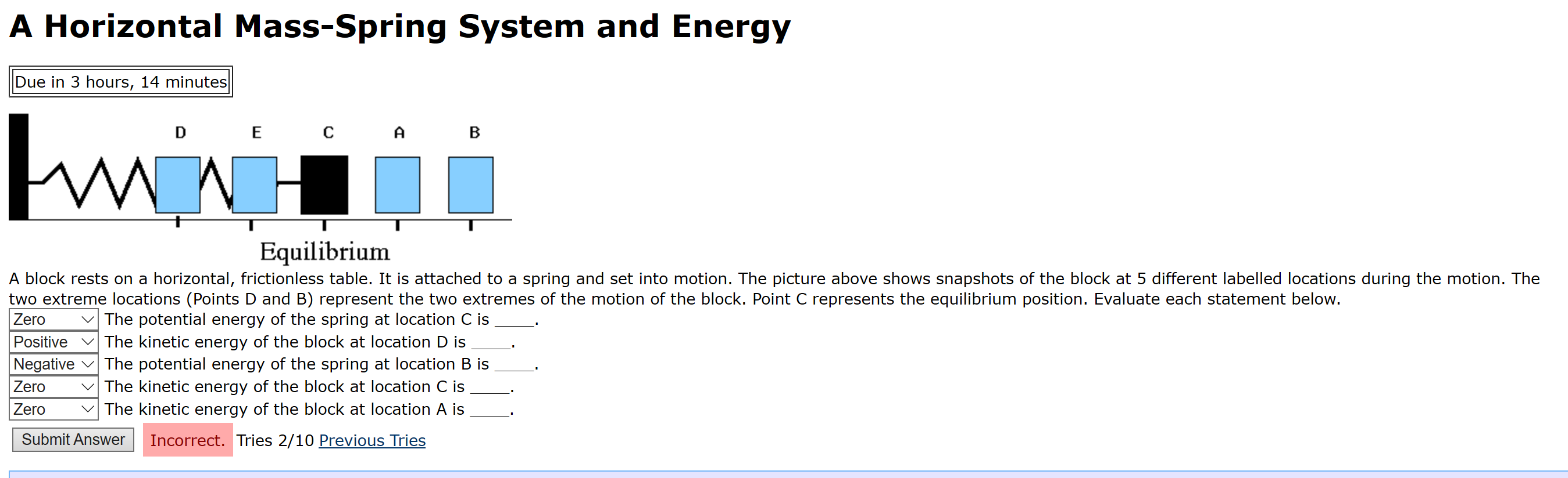 Solved A Horizontal Mass-Spring System and Energy Due in 3 | Chegg.com