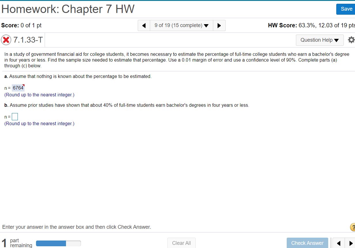 Solved Homework Chapter 7 Hw Save Score 0 Of 1 Pt 9 Of 19