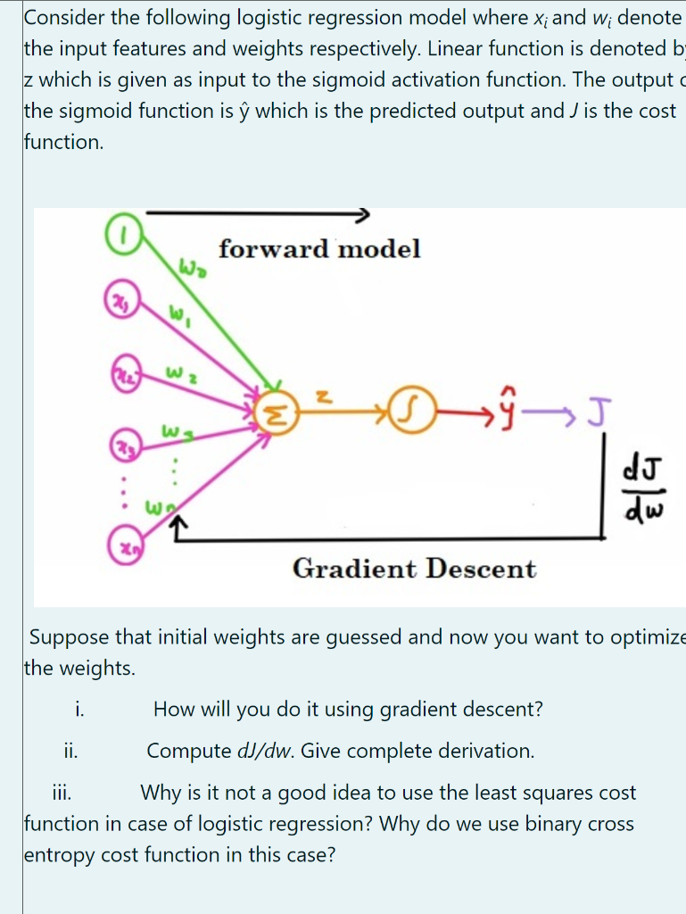 Solved Consider the following logistic regression model | Chegg.com