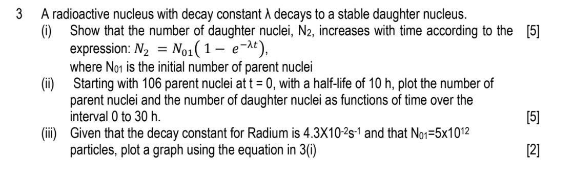 Solved 3 A radioactive nucleus with decay constant \\( | Chegg.com