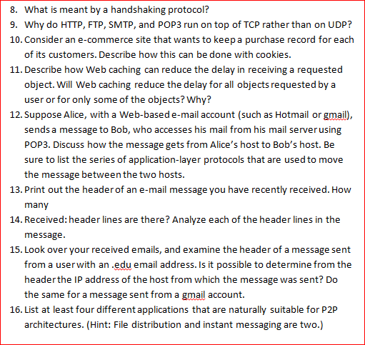 Solved 8. What is meant by a handshaking protocol? 9. Why do | Chegg.com