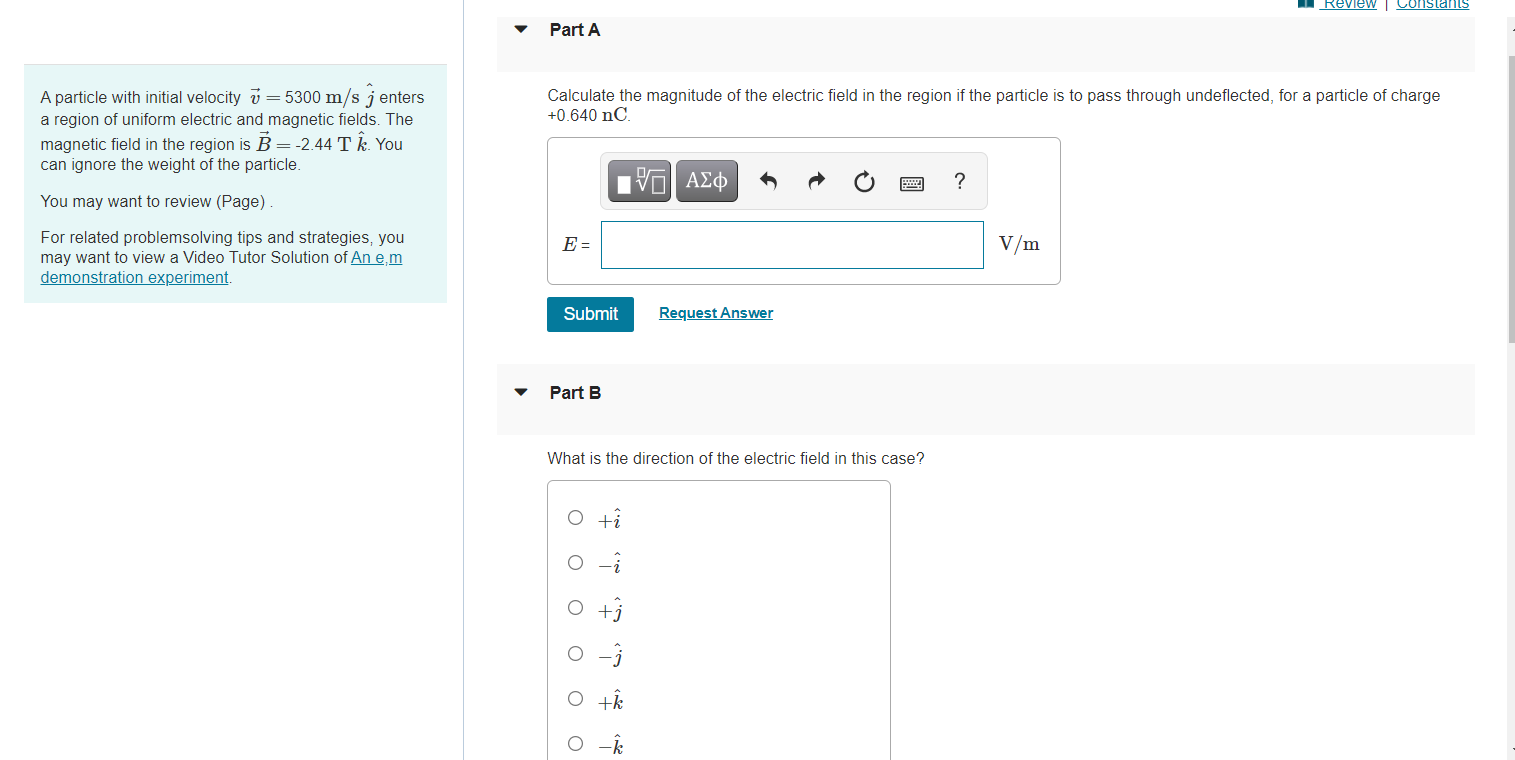 Solved Review Constants Part A Calculate the magnitude of | Chegg.com