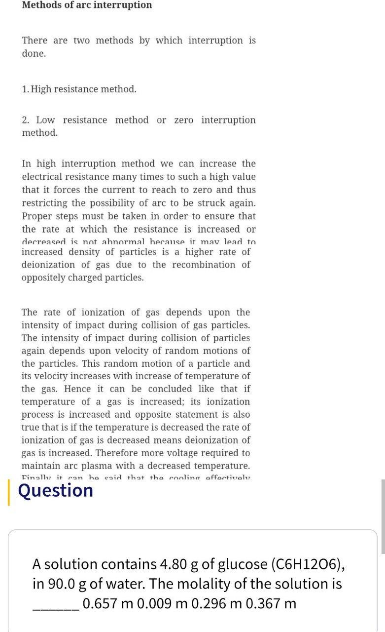 Solved Methods of arc interruption There are two methods by | Chegg.com