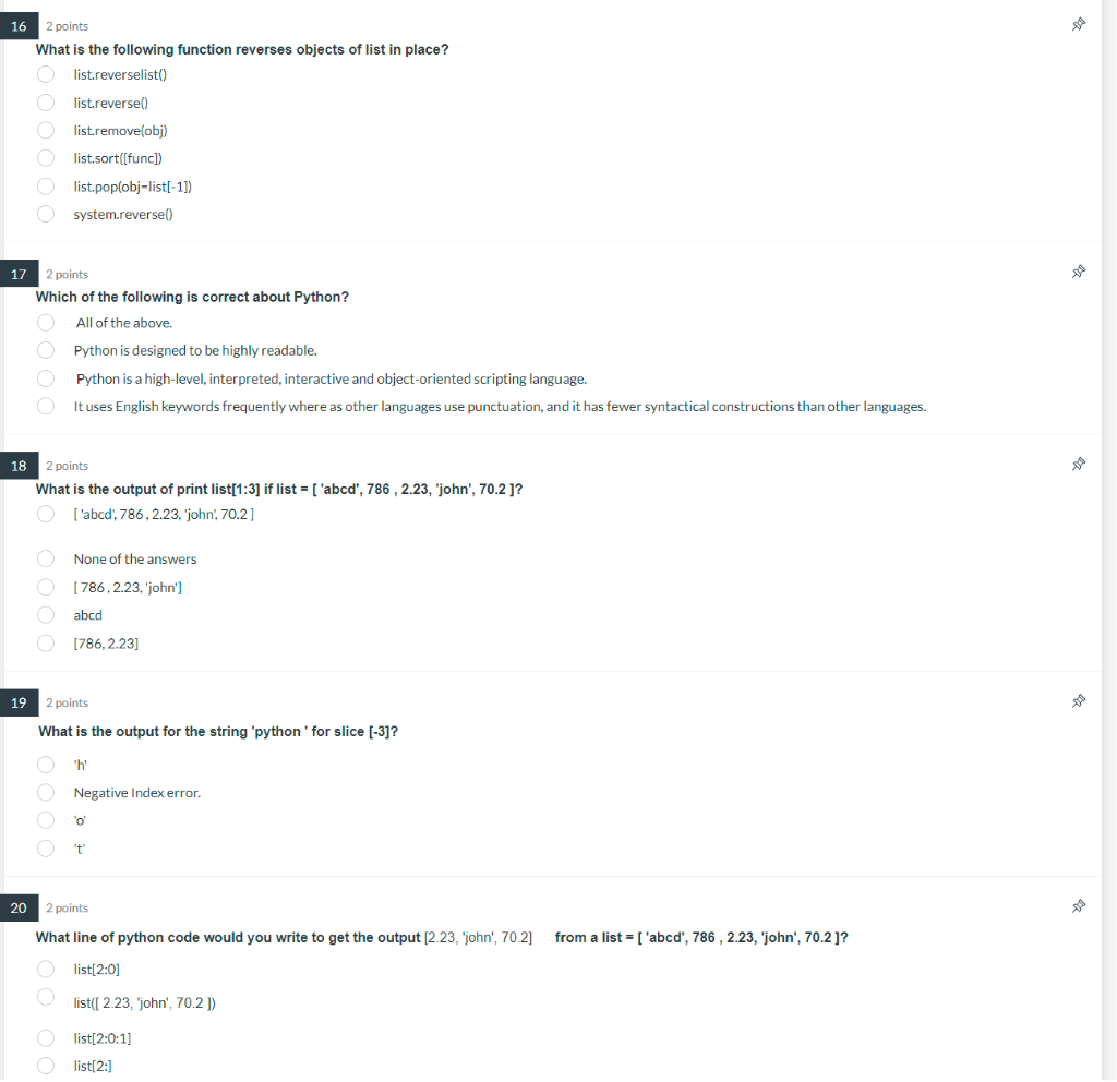 Solved 62 points What is the following function reverses | Chegg.com