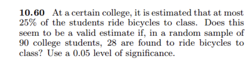 Solved 10.60 At a certain college, it is estimated that at | Chegg.com