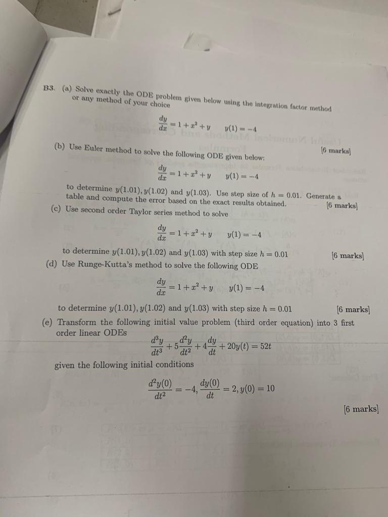 Solved (a) Solve exactly the ODE problem given below using | Chegg.com