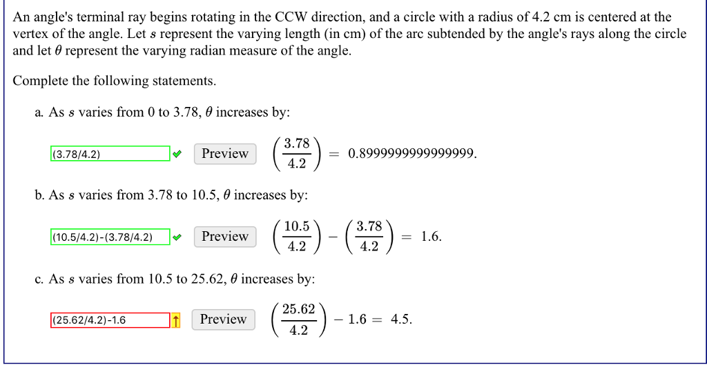 Solved An angle's terminal ray begins rotating in the CCW | Chegg.com