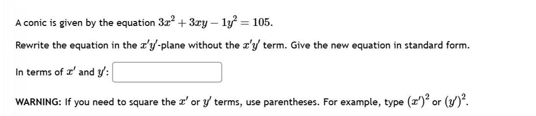 Solved A conic is ﻿given by ﻿the equation | Chegg.com