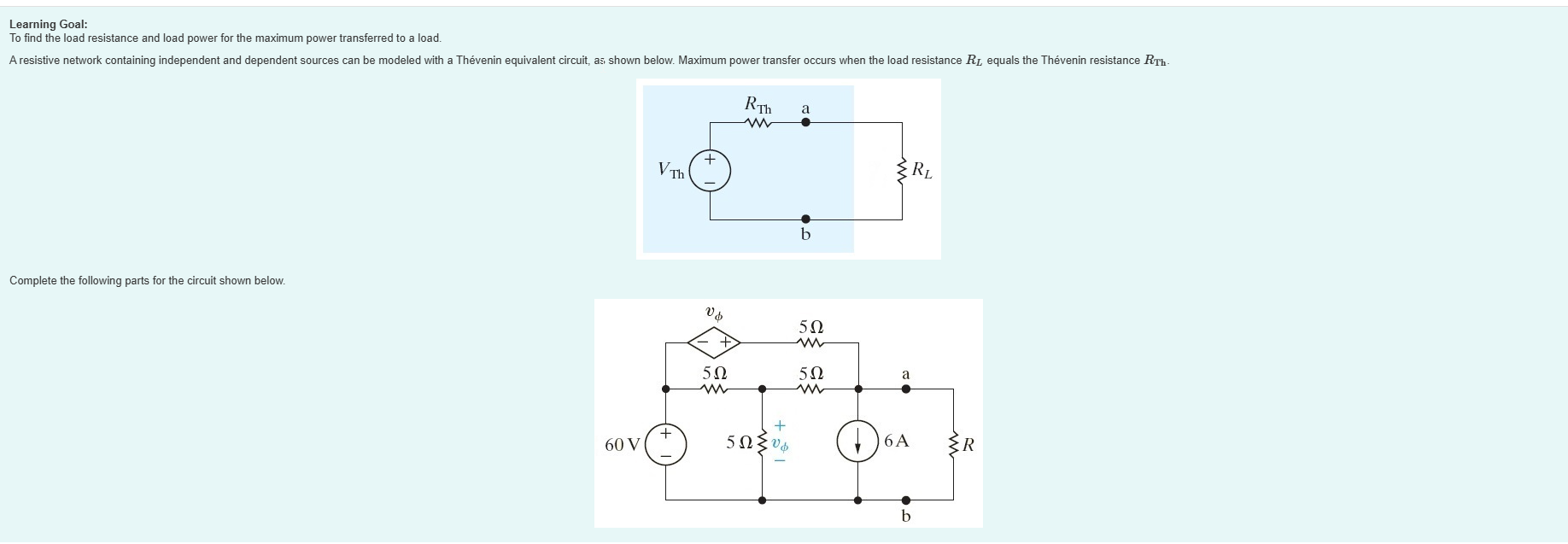 Solved Part AFind the Thévenin equivalent circuit with | Chegg.com