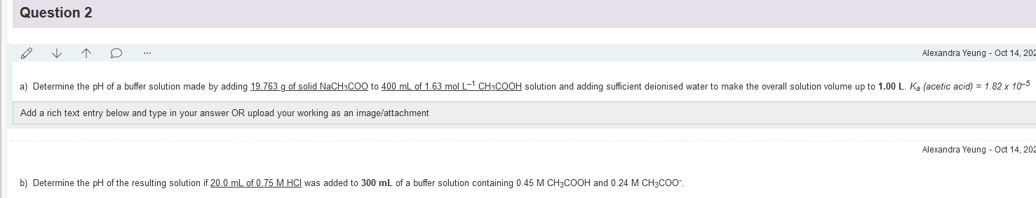 Solved Question 2 个 S Alexandra Yeung - Oct 14, 202 a) | Chegg.com