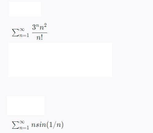 Solved 3"n? n! Enzi nsin(1/n) | Chegg.com