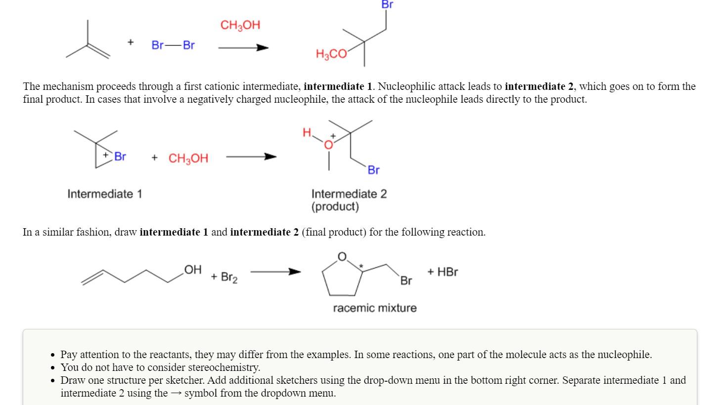 Solved Br CH2OH + Br—Br H3CO The mechanism proceeds through | Chegg.com
