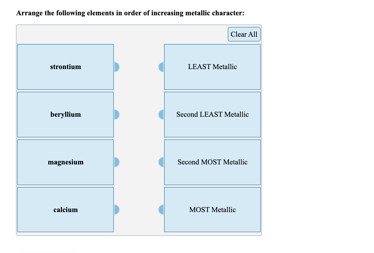 Solved Arrange the following elements in order of increasing | Chegg.com
